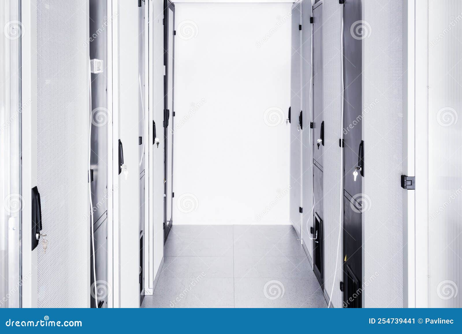Server Room with Racks in Internet Data Center Stock Image - Image of ...