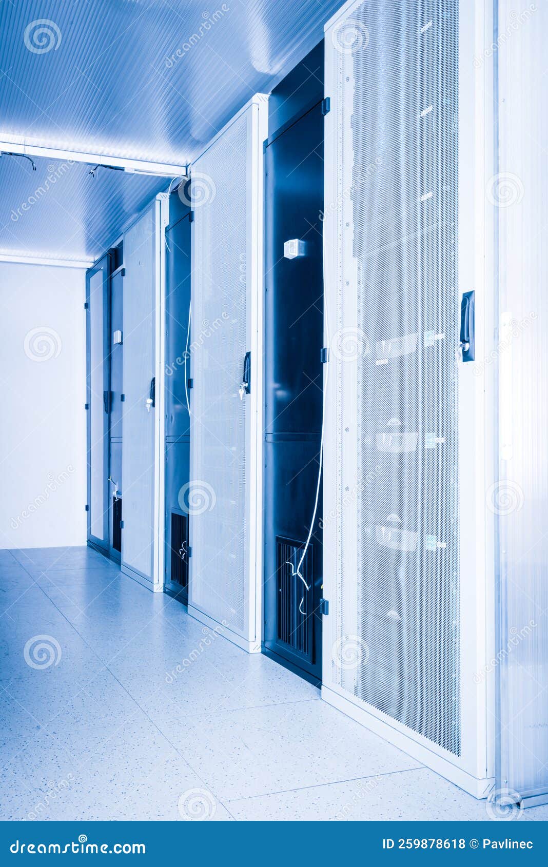 Server Room with Racks in Internet Data Center Stock Photo - Image of ...