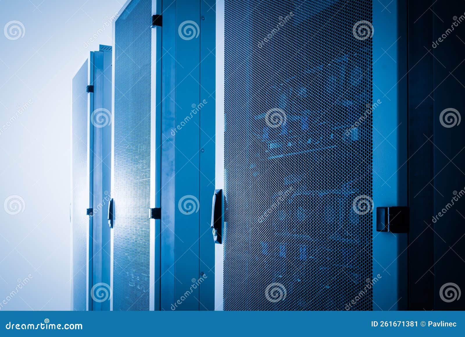 Server Room with Racks in Internet Data Center Stock Image - Image of ...