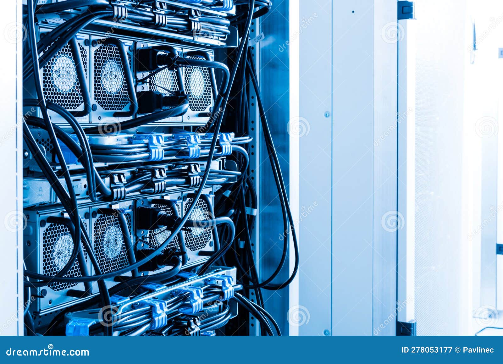 Server Room with Racks in Internet Data Center Stock Image - Image of ...