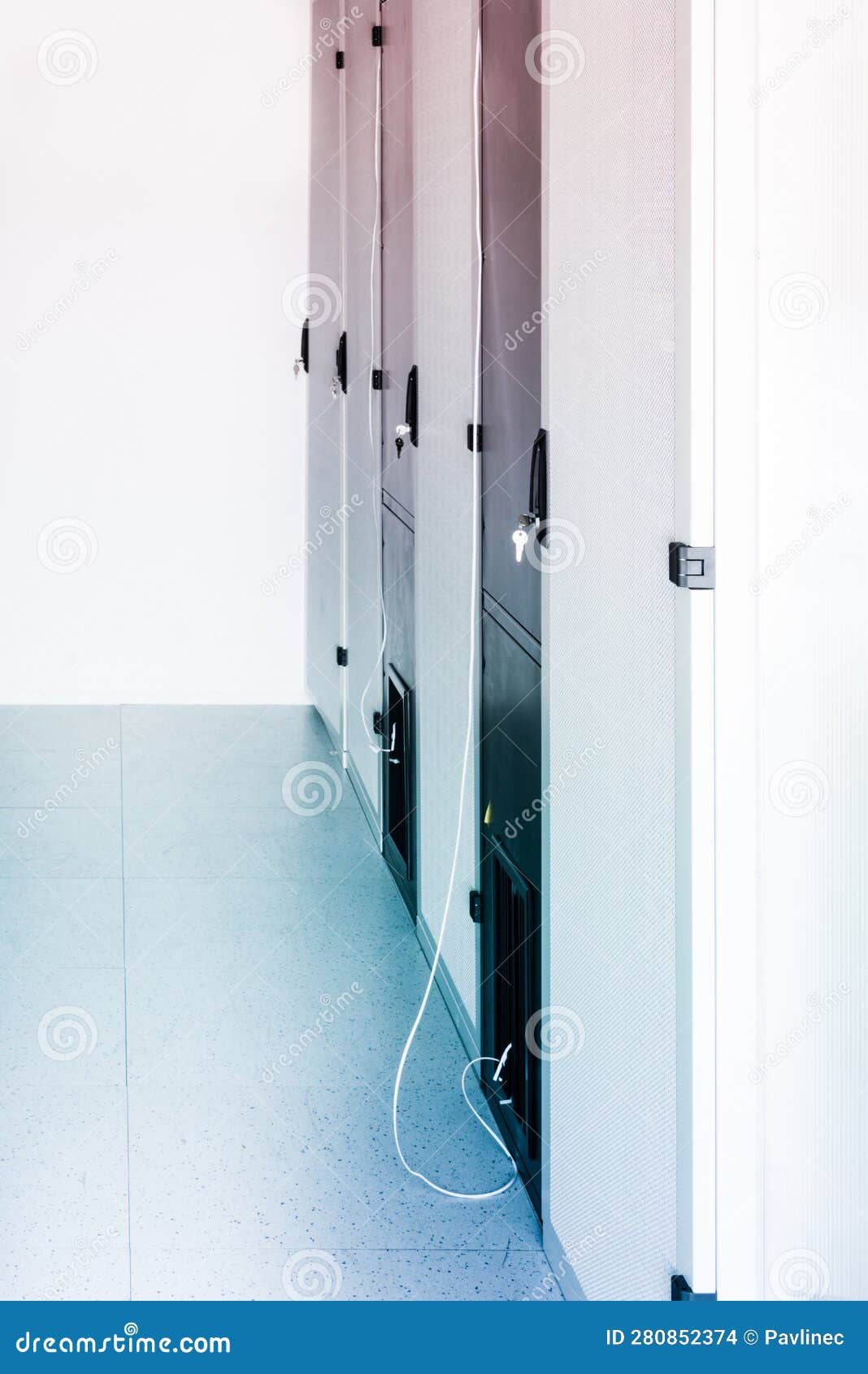 Server Room with Racks in Internet Data Center Stock Photo - Image of ...