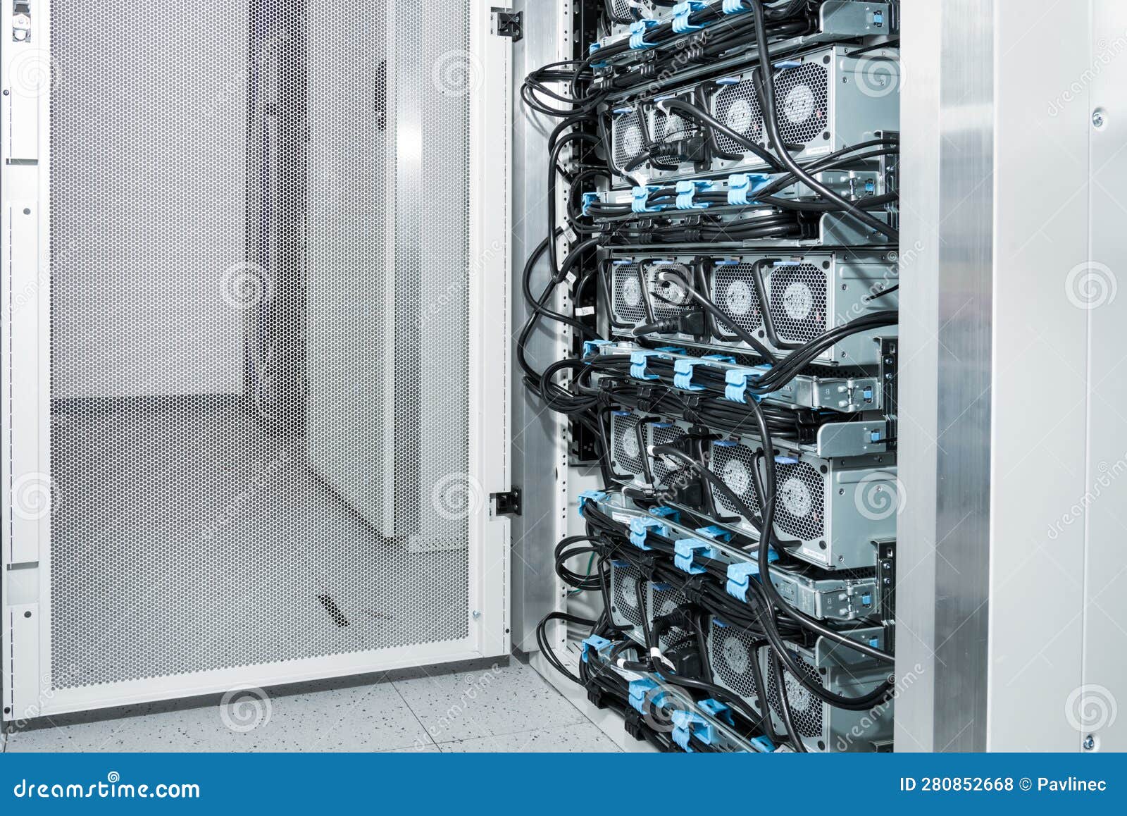 Server Room with Racks in Internet Data Center Stock Photo - Image of ...