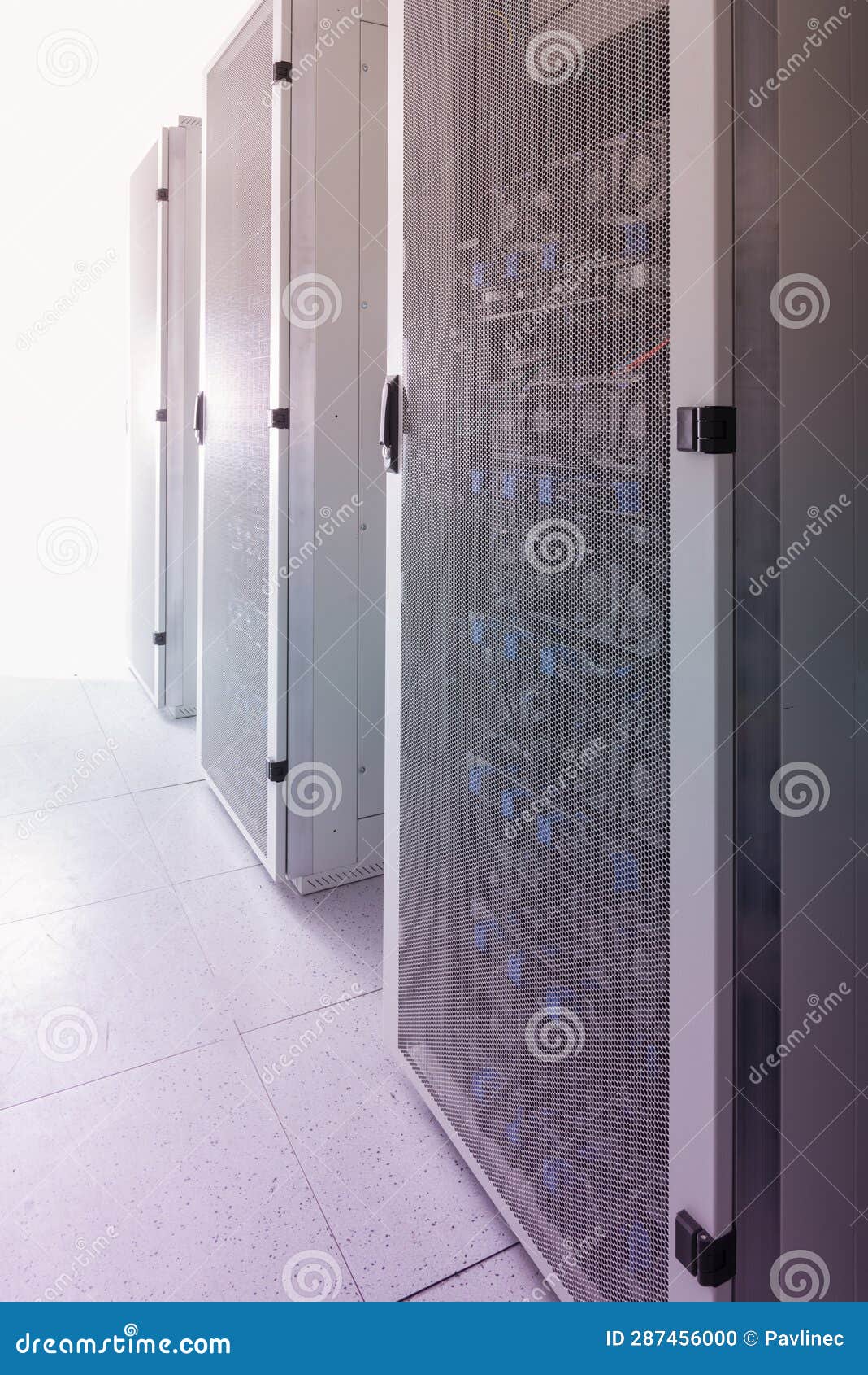 Server Room with Racks in Internet Data Center Stock Photo - Image of ...