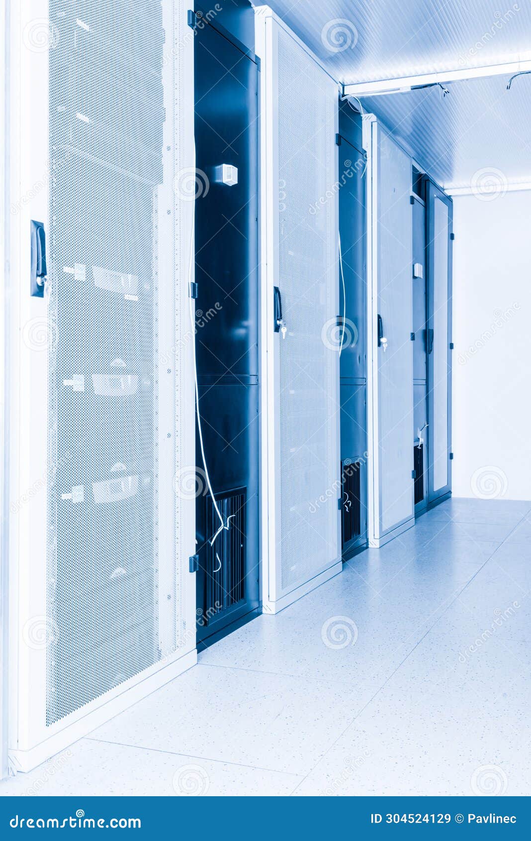 Server Room with Racks in Internet Data Center Stock Image - Image of ...