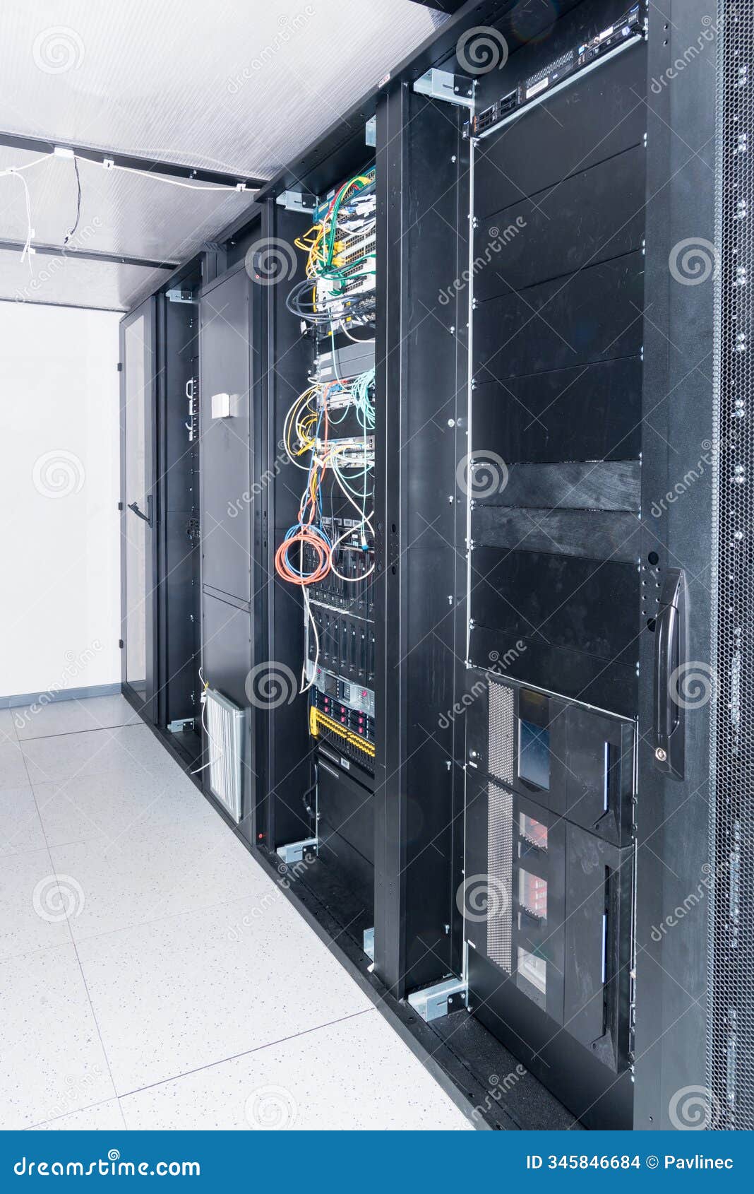 Server Room with Racks in Internet Data Center Stock Photo - Image of ...