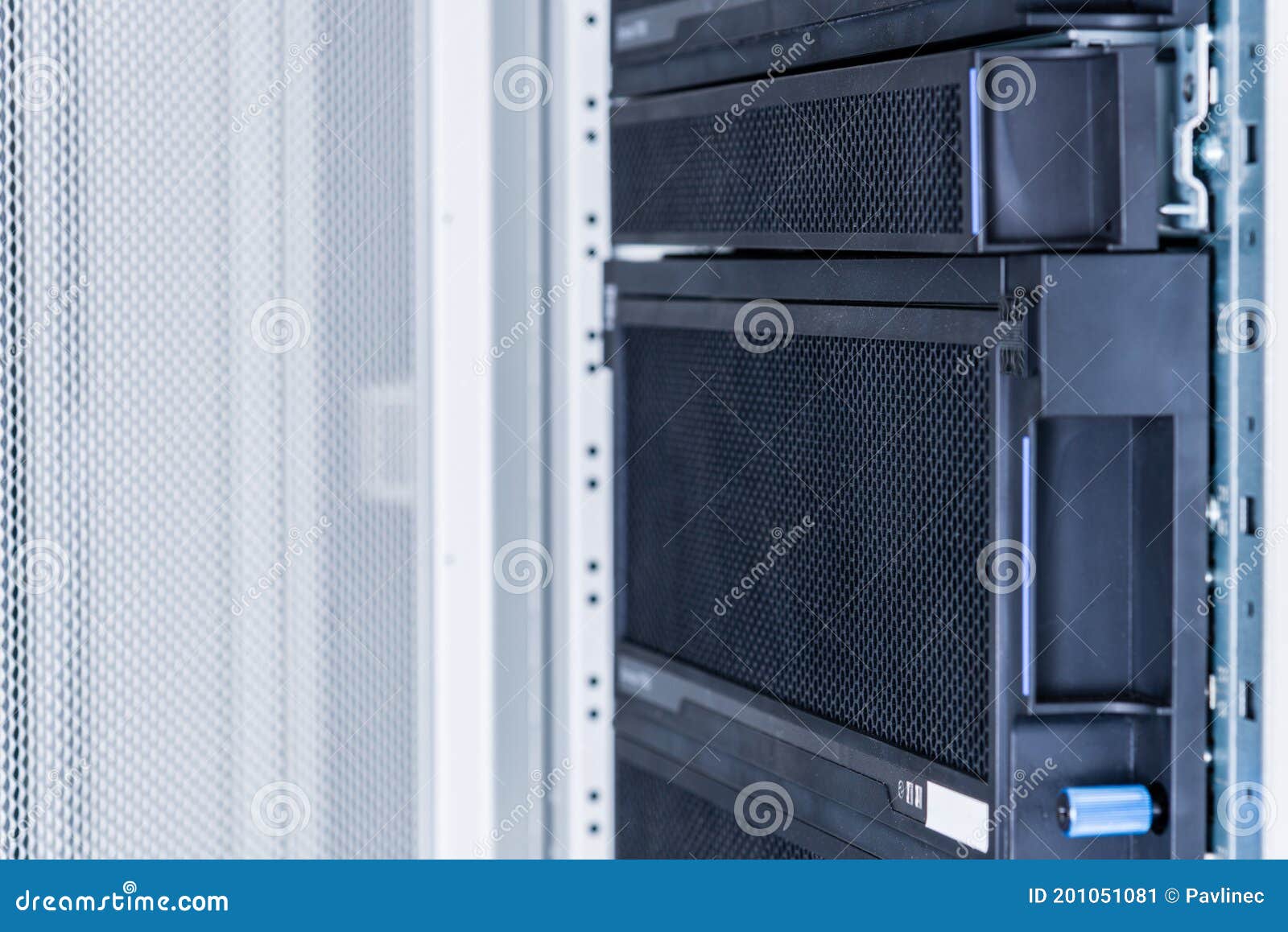 Server Room with a Row of Server Racks Stock Image - Image of ...