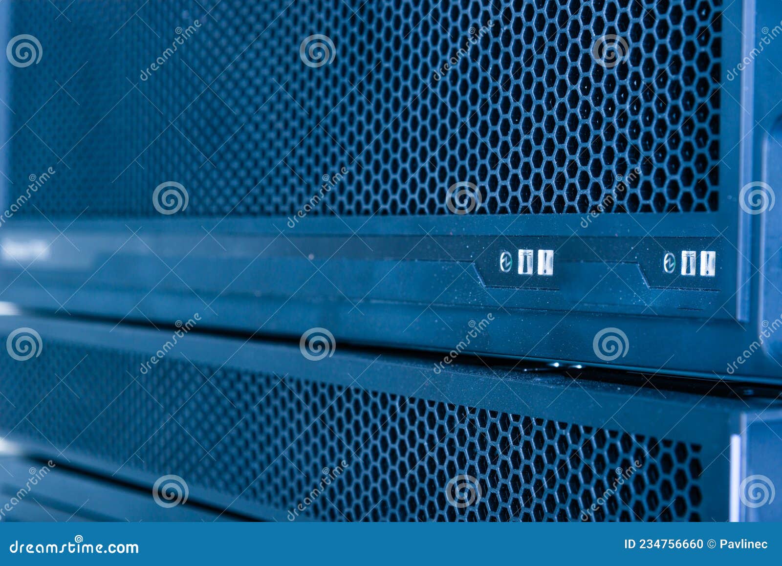 Server Room with a Row of Server Racks Stock Photo - Image of business ...