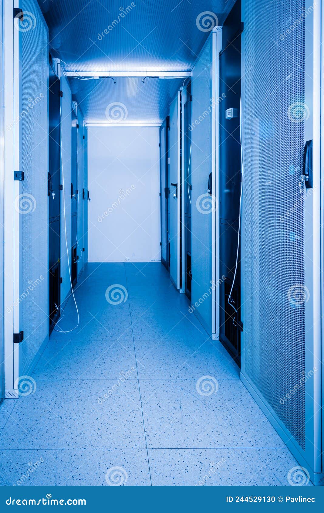 Server Room with a Row of Server Racks Stock Photo - Image of rack ...
