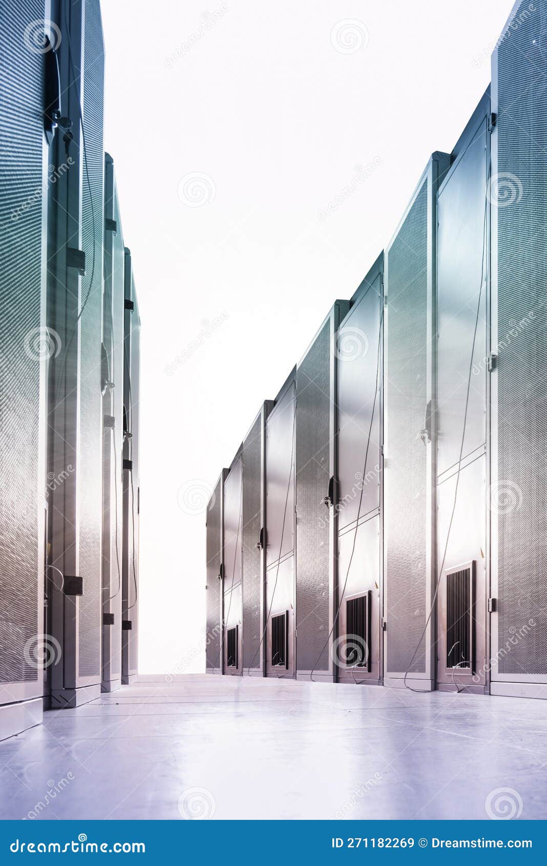 Server Room with a Row of Server Racks Stock Image - Image of mainframe ...