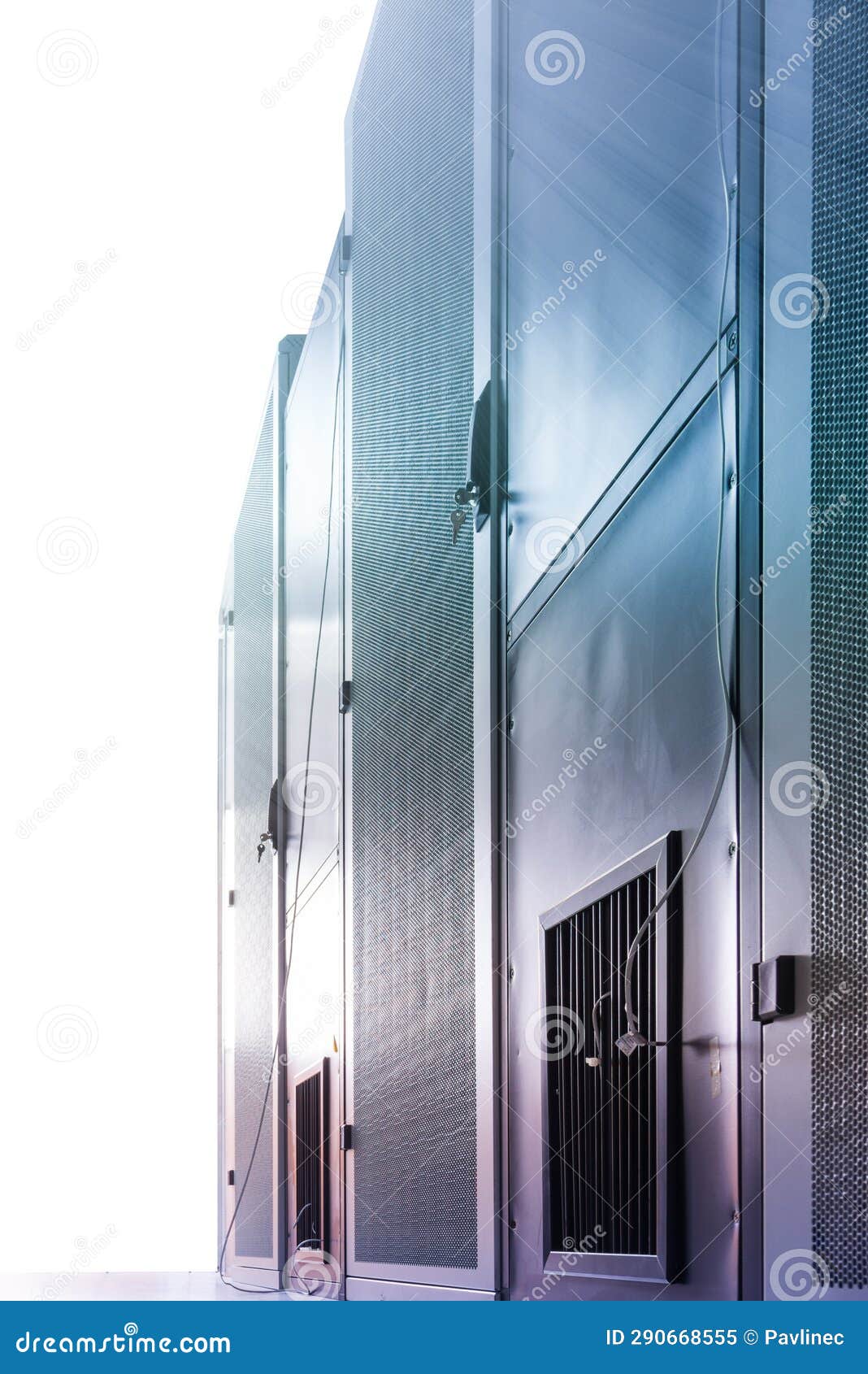 Server Room with a Row of Server Racks Stock Image - Image of mainframe ...