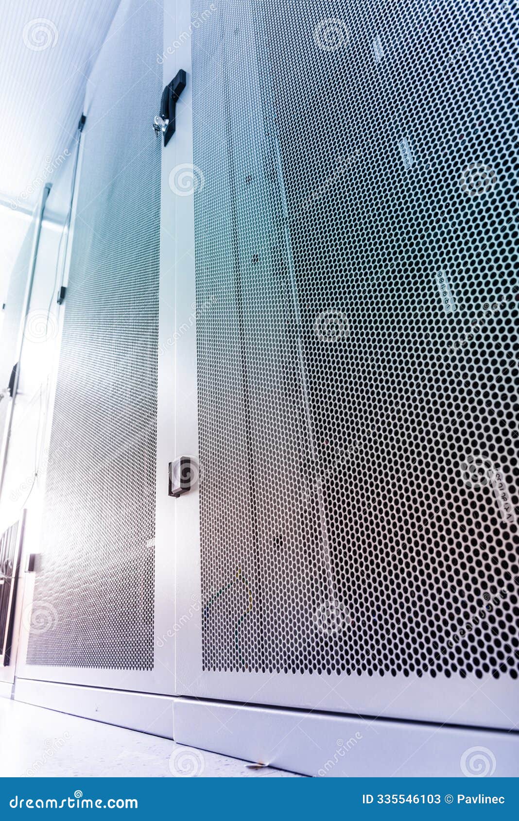 Server Room with a Row of Server Racks Stock Image - Image of database ...