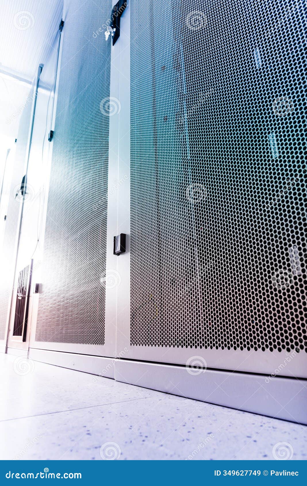 Server Room with a Row of Server Racks Stock Image - Image of equipment ...
