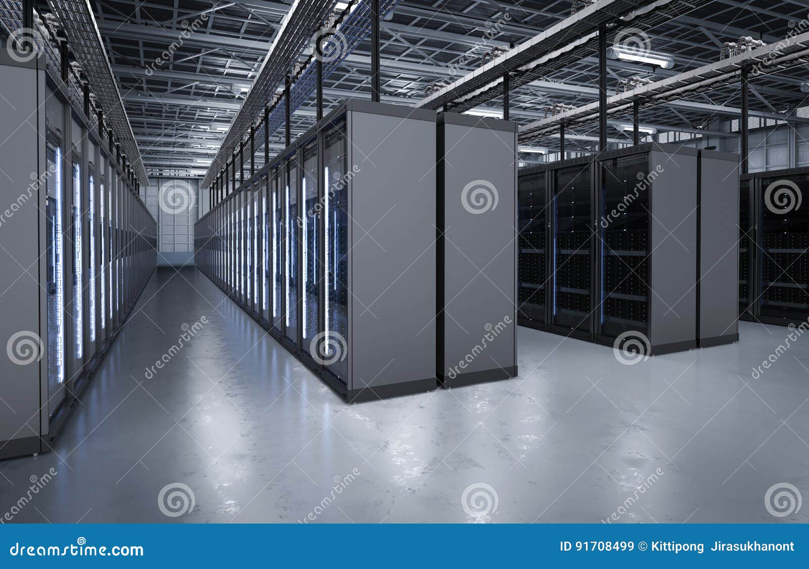 Server Room or Server Computers Stock Image - Image of render, hosting ...