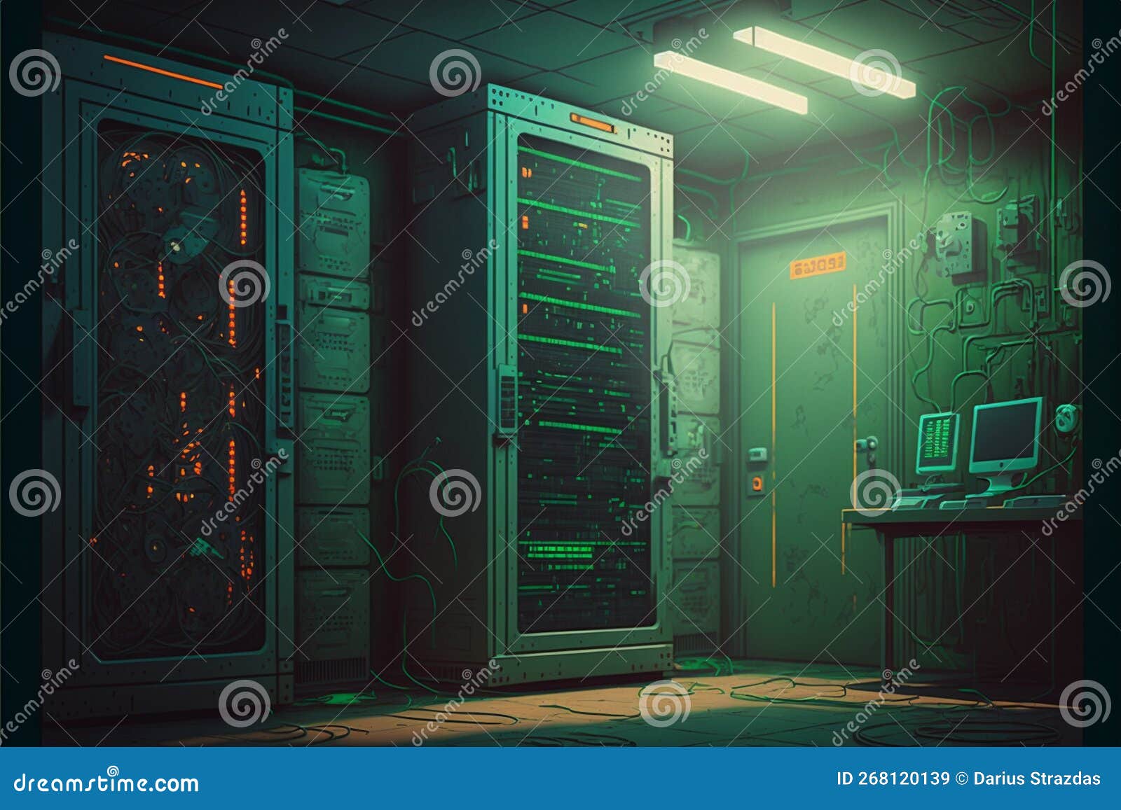 Server room stock illustration. Illustration of hardware - 268120139