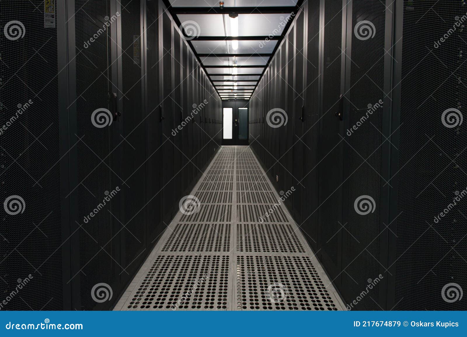 Server Room with Server Tunnel in Perspective Stock Image - Image of ...