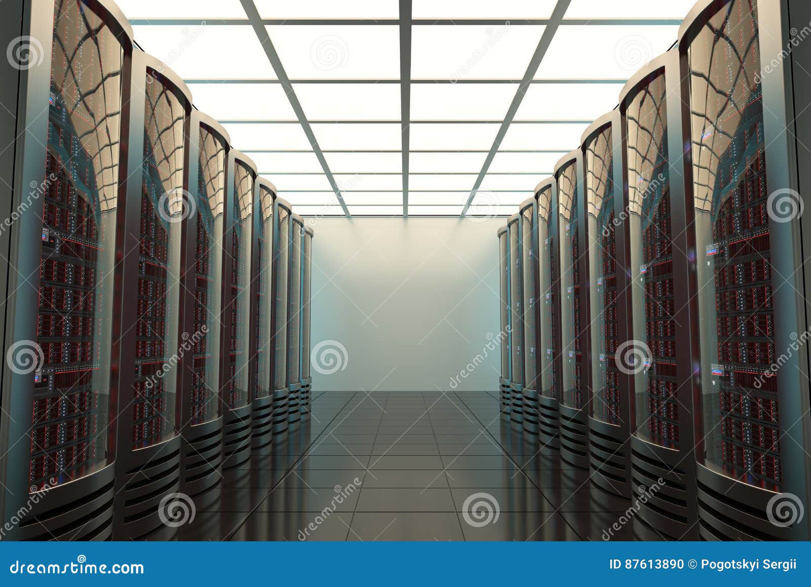 Server Room, Telecommunications, Data Protection, 3d Stock Illustration ...