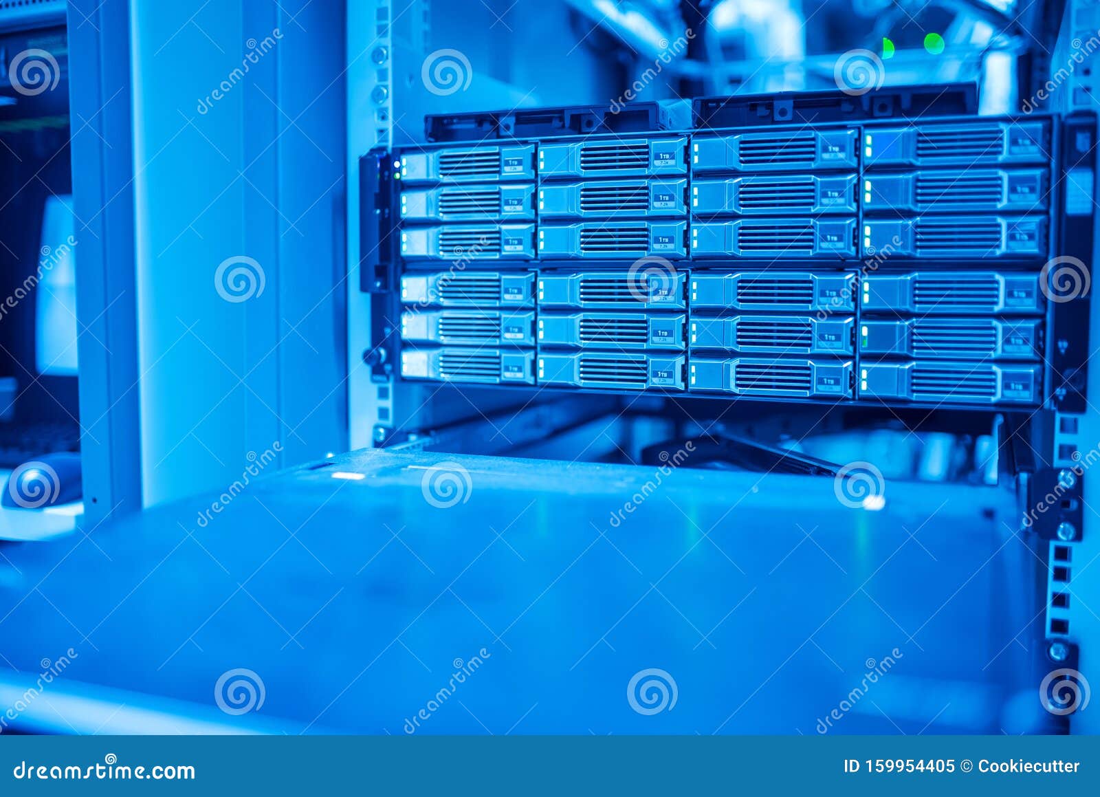 The Server Room Tells the Computer Server that is Working Continuously ...