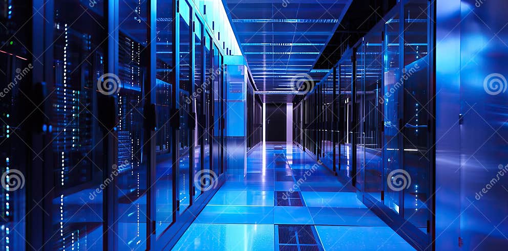 Server Room of Tomorrow, Futuristic Design and Harmonious Tech ...
