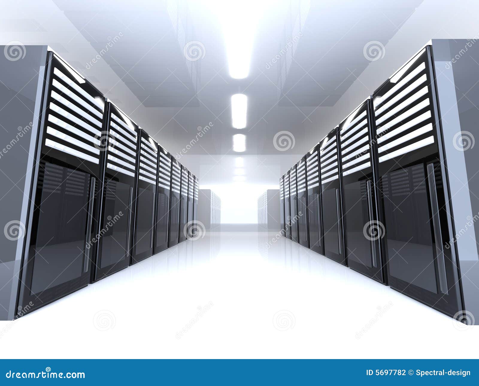 Server Room - wide angle stock illustration. Illustration of digital ...