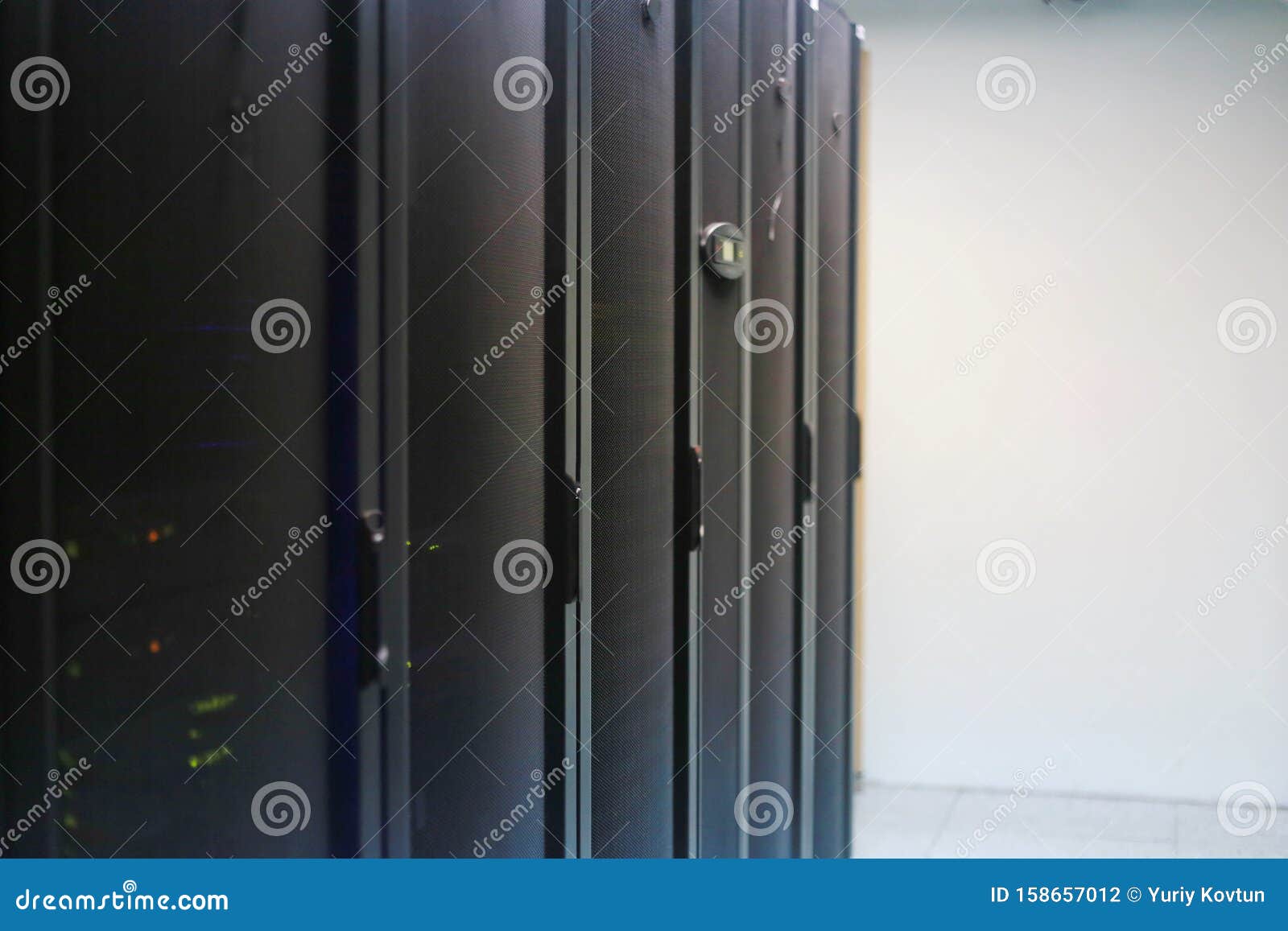 Server Rows Cabins Equipped Cooled Server Room Stock Photo - Image of ...