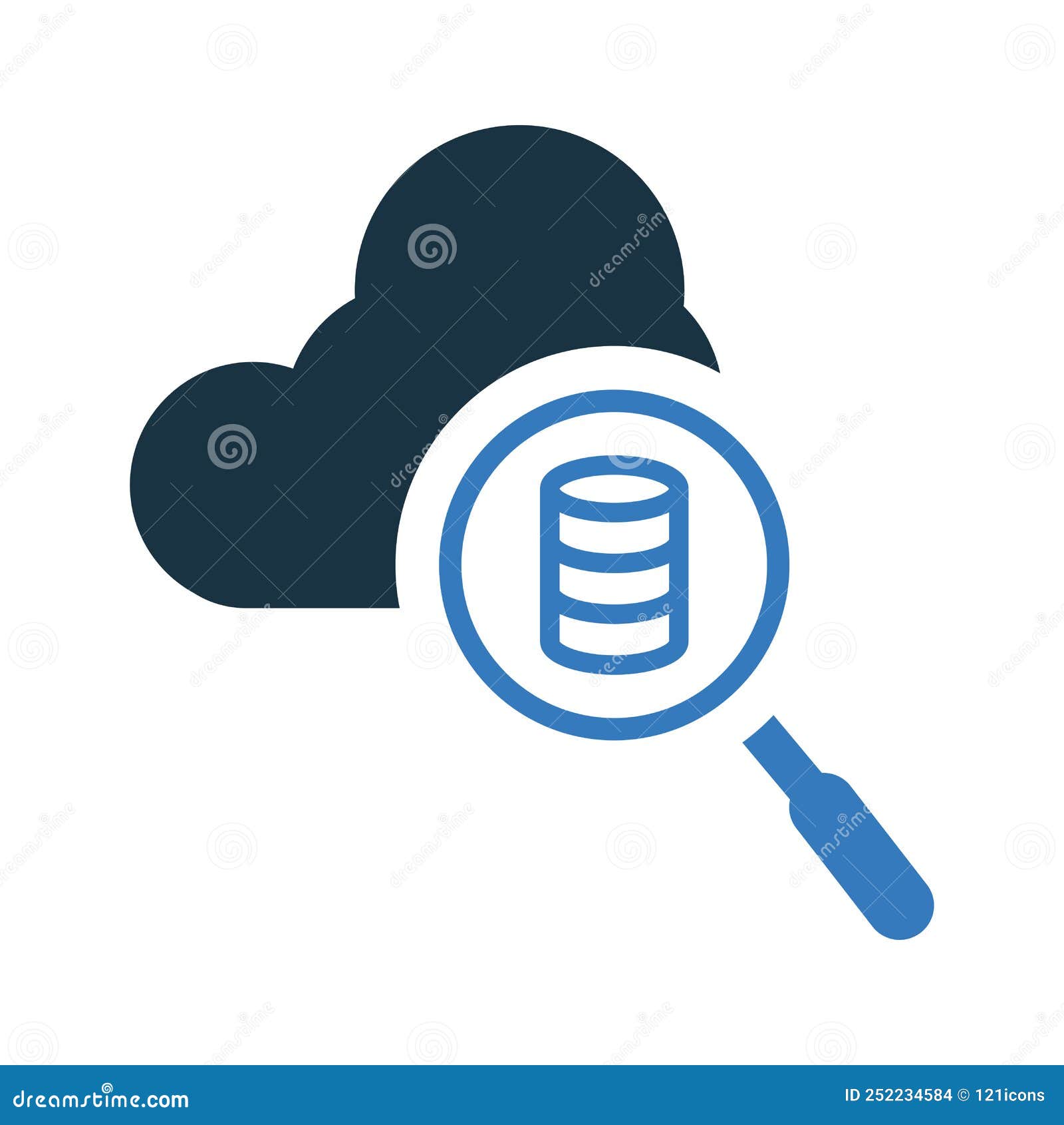 Server, Search Database Icon. Simple Editable Vector Graphics Stock ...