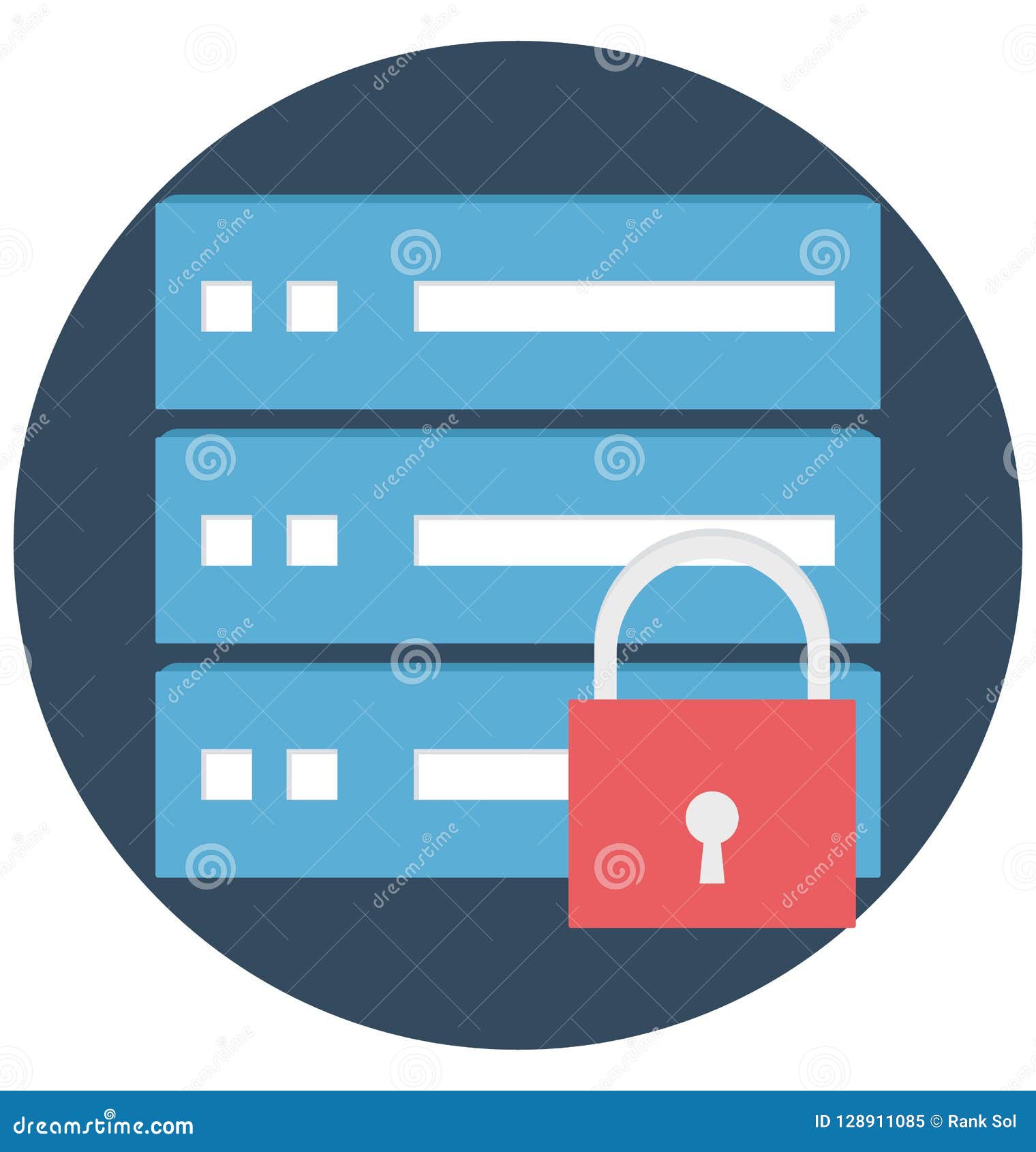 Server Security Color Isolated Vector Icon That Easily Can Be Modified