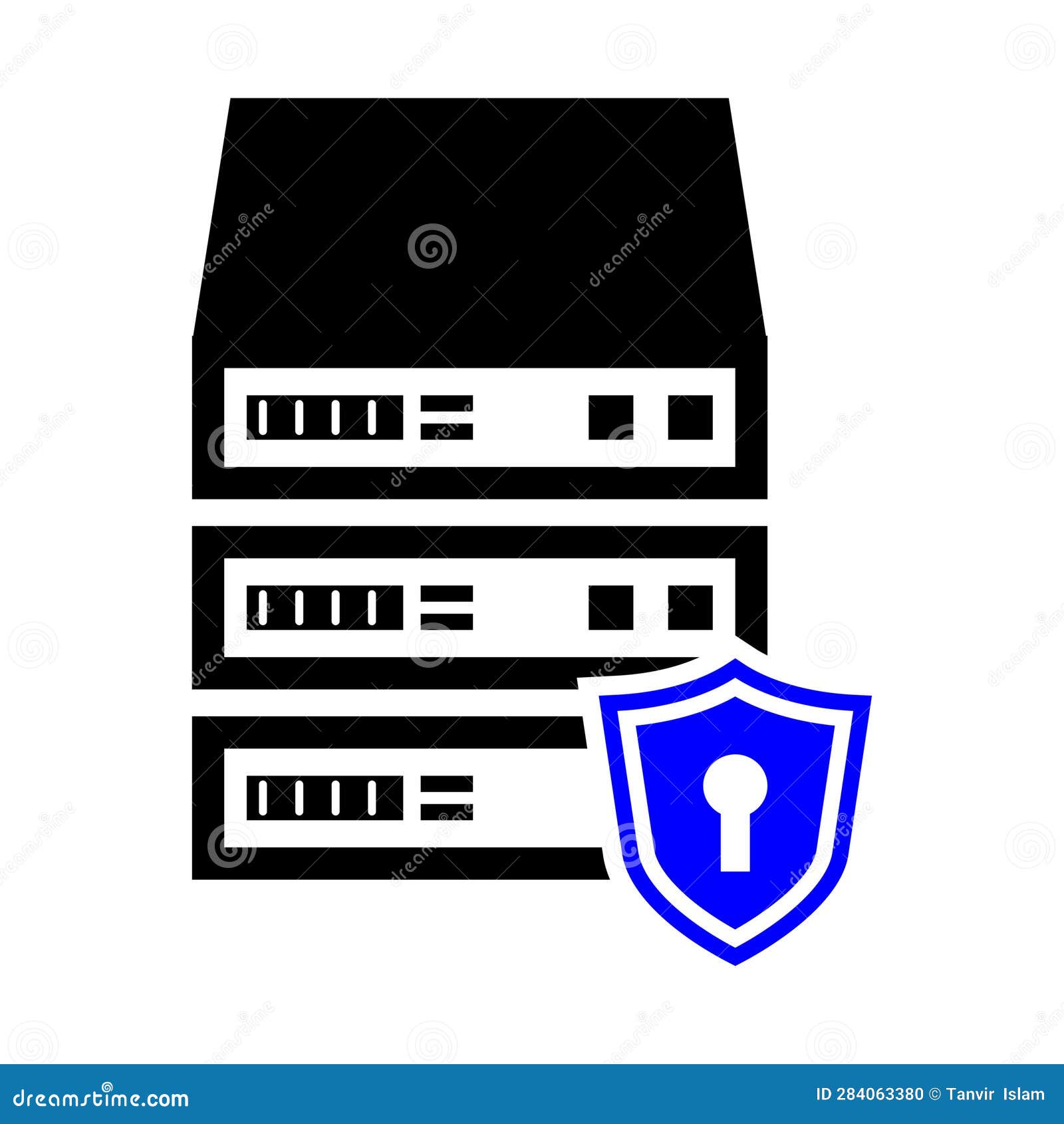 Server Security Icon stock vector. Illustration of beautiful - 284063380