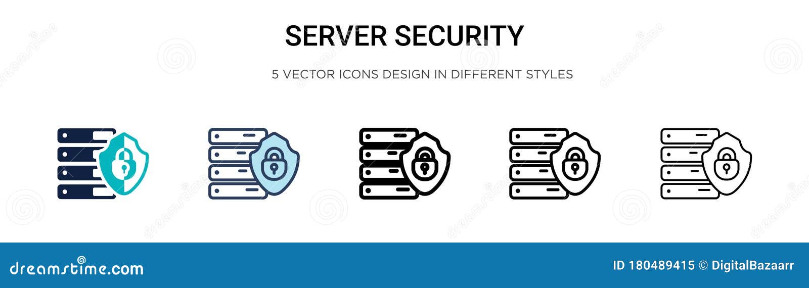 Server Security Icon in Filled, Thin Line, Outline and Stroke Style ...