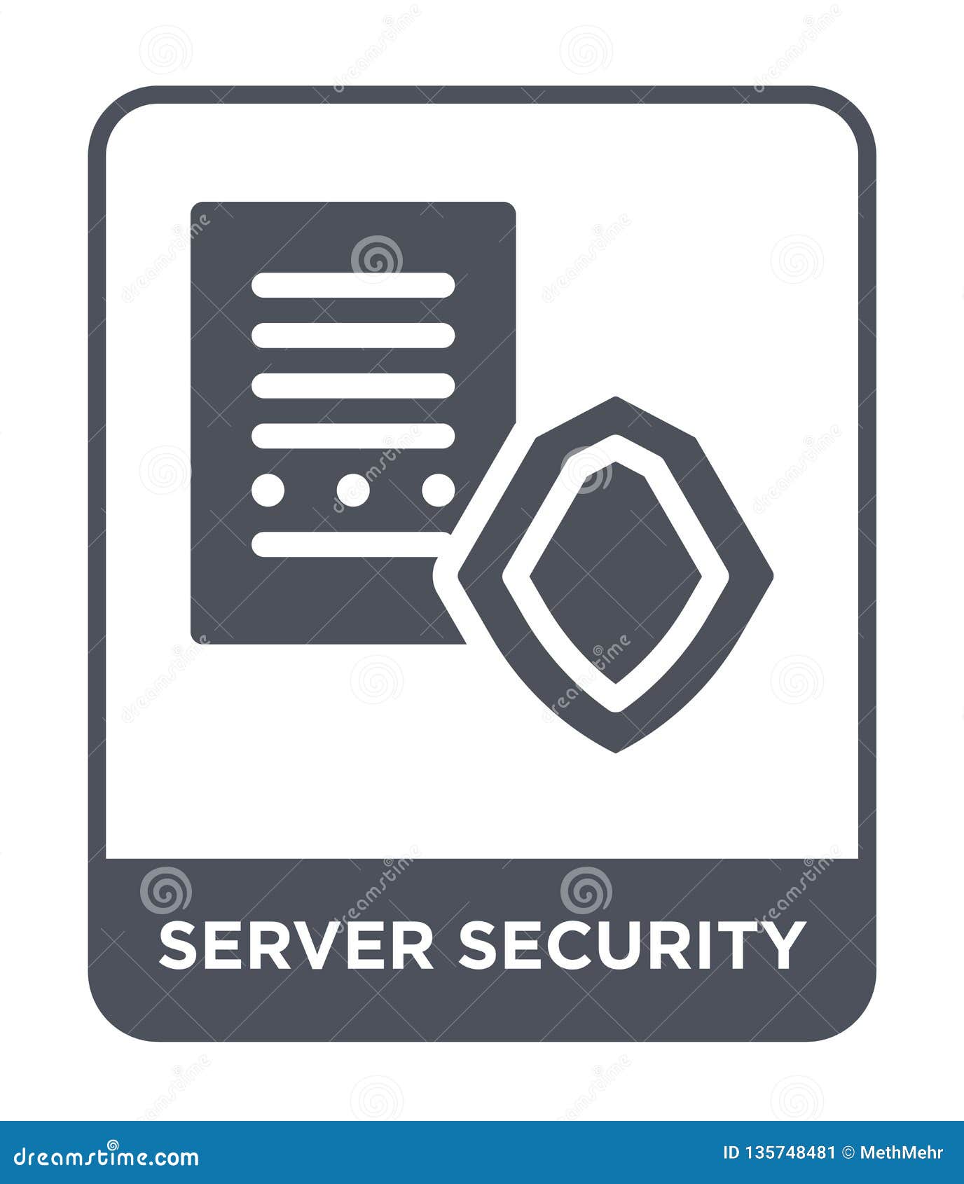 Server Security Icon in Trendy Design Style. Server Security Icon ...