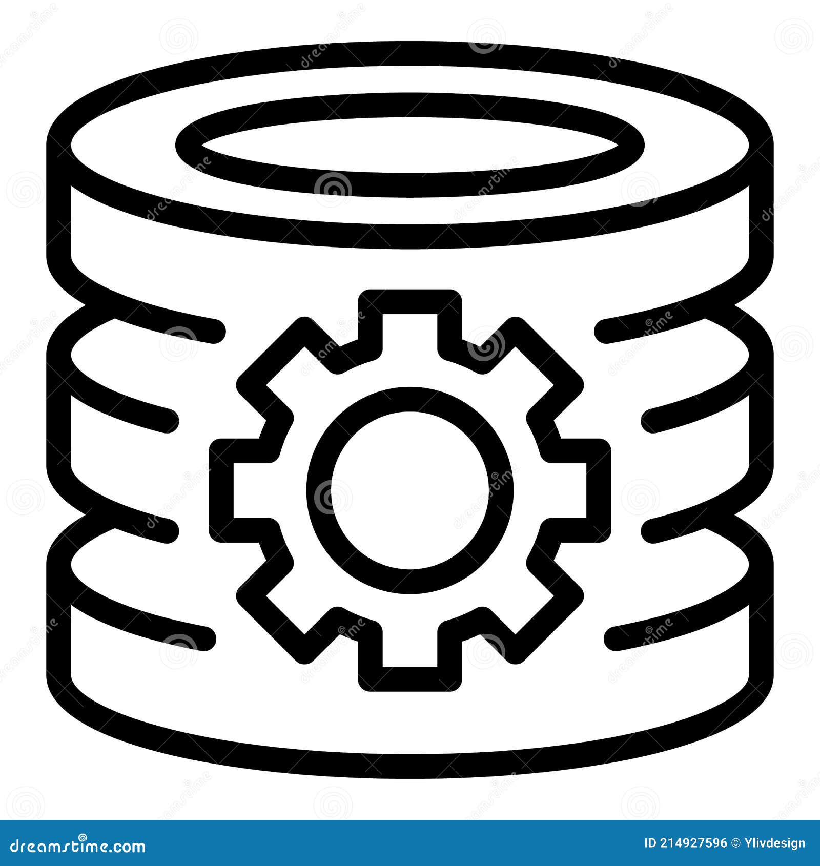 Server Settings Icon, Outline Style Stock Vector - Illustration of ...