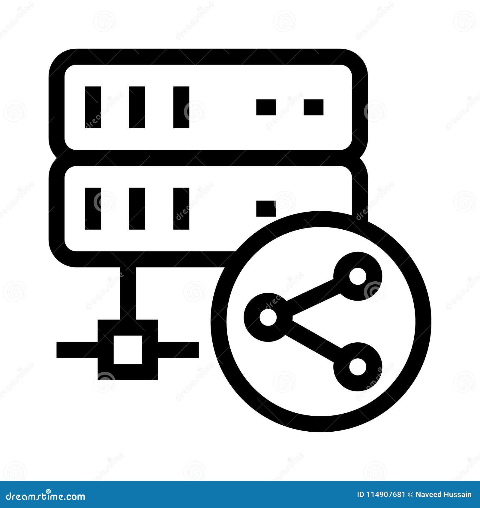 Server Sharing Vector Glyphs Icon Stock Vector - Illustration of pack ...
