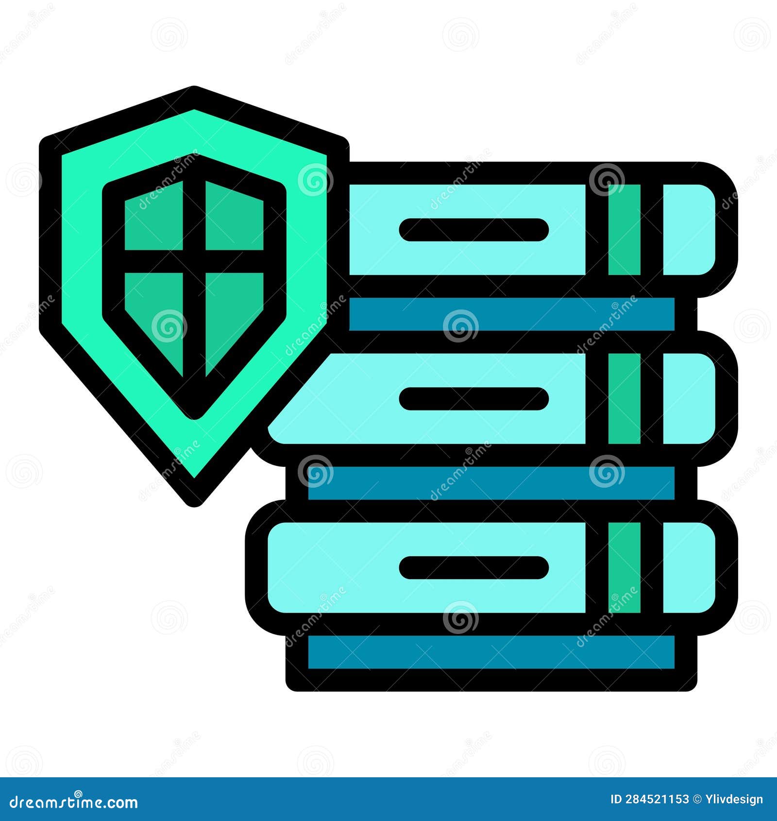 Server Shield Icon Vector Flat Stock Vector - Illustration of isolated ...