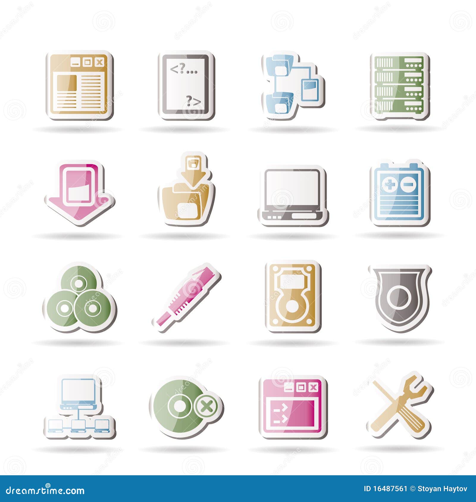 Server Side Computer icons stock vector. Illustration of security ...