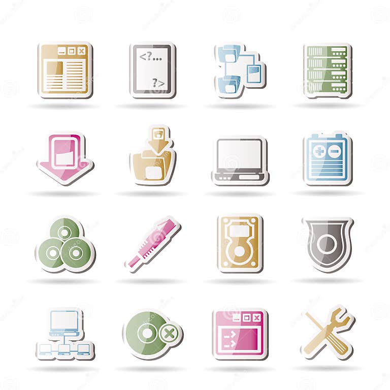 Server Side Computer icons stock vector. Illustration of security ...