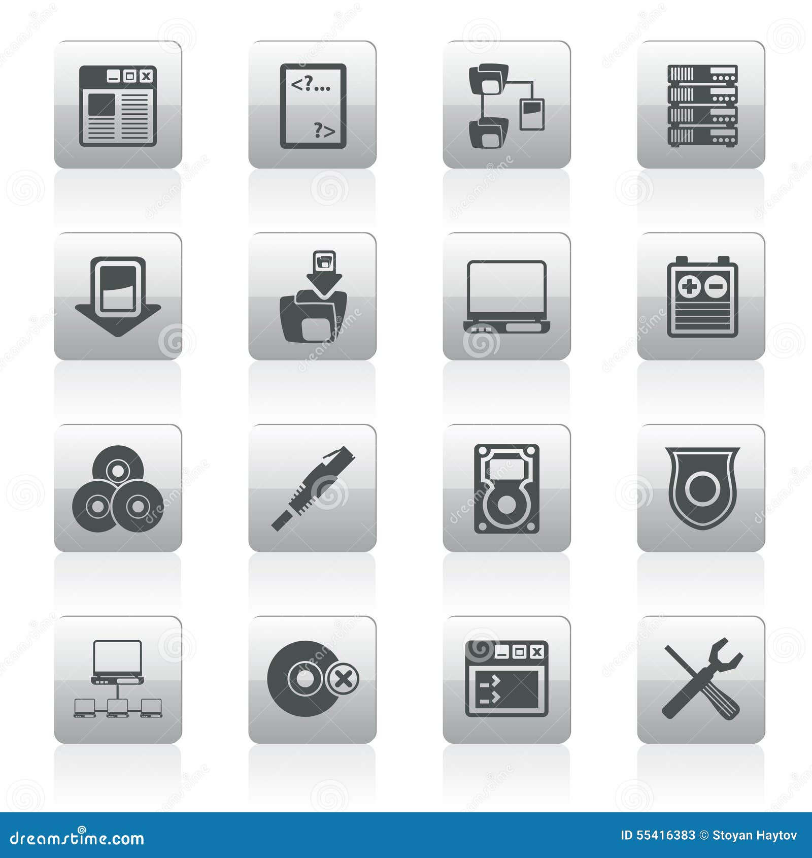 Server Side Computer icons stock vector. Illustration of protocol ...