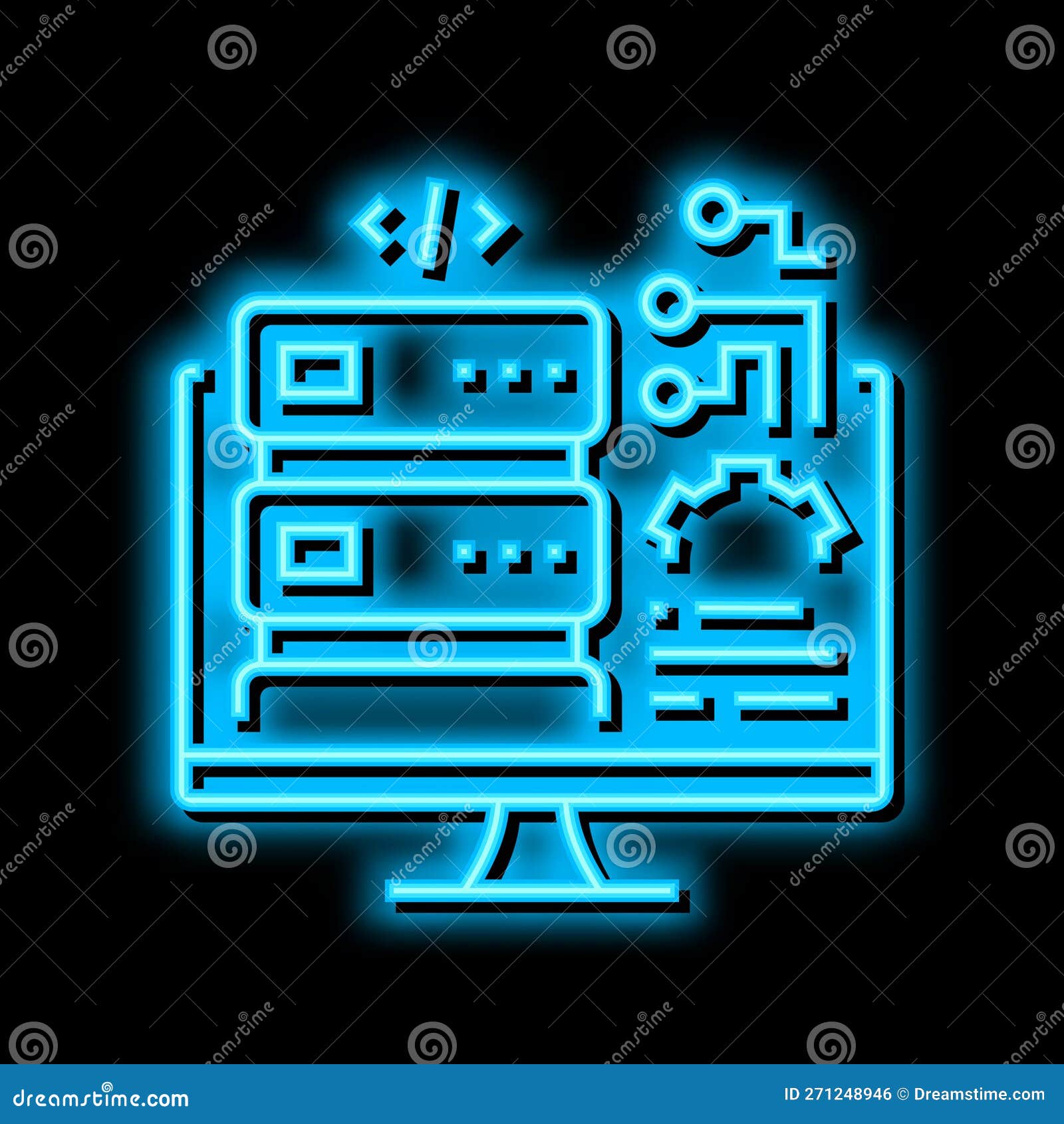 Server Software Neon Glow Icon Illustration Stock Vector - Illustration ...