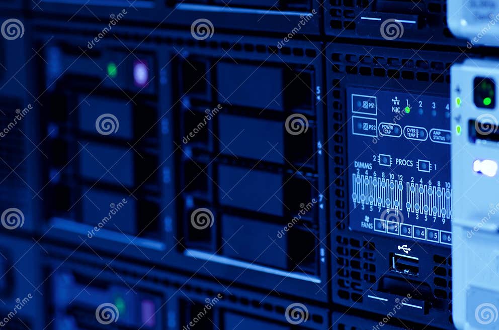Server Stack with Hardrive in the Data Center Stock Photo - Image of ...