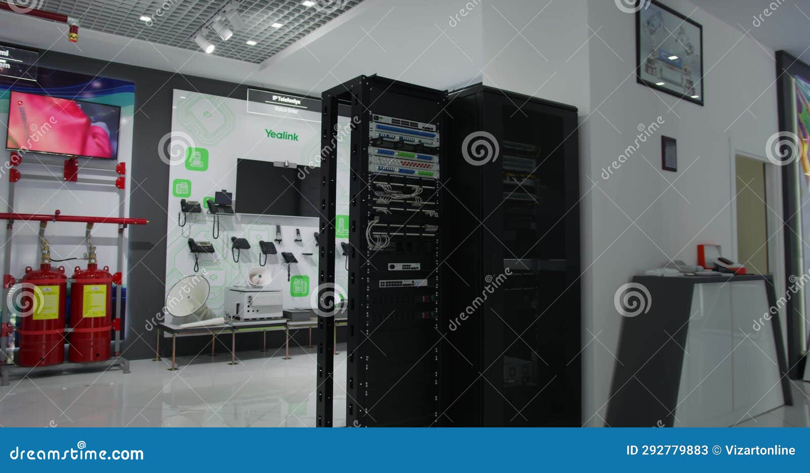 Server Station in the Demonstration Stand at the Electronic Exhibition ...