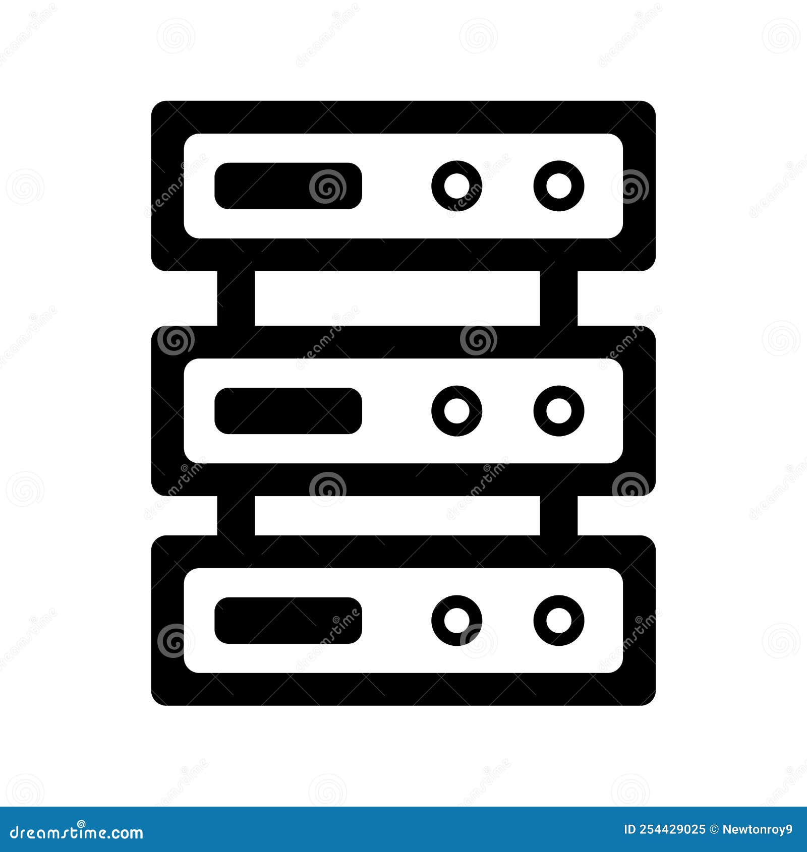 Server, Storage Icon. Black Vector Illustration Stock Vector ...