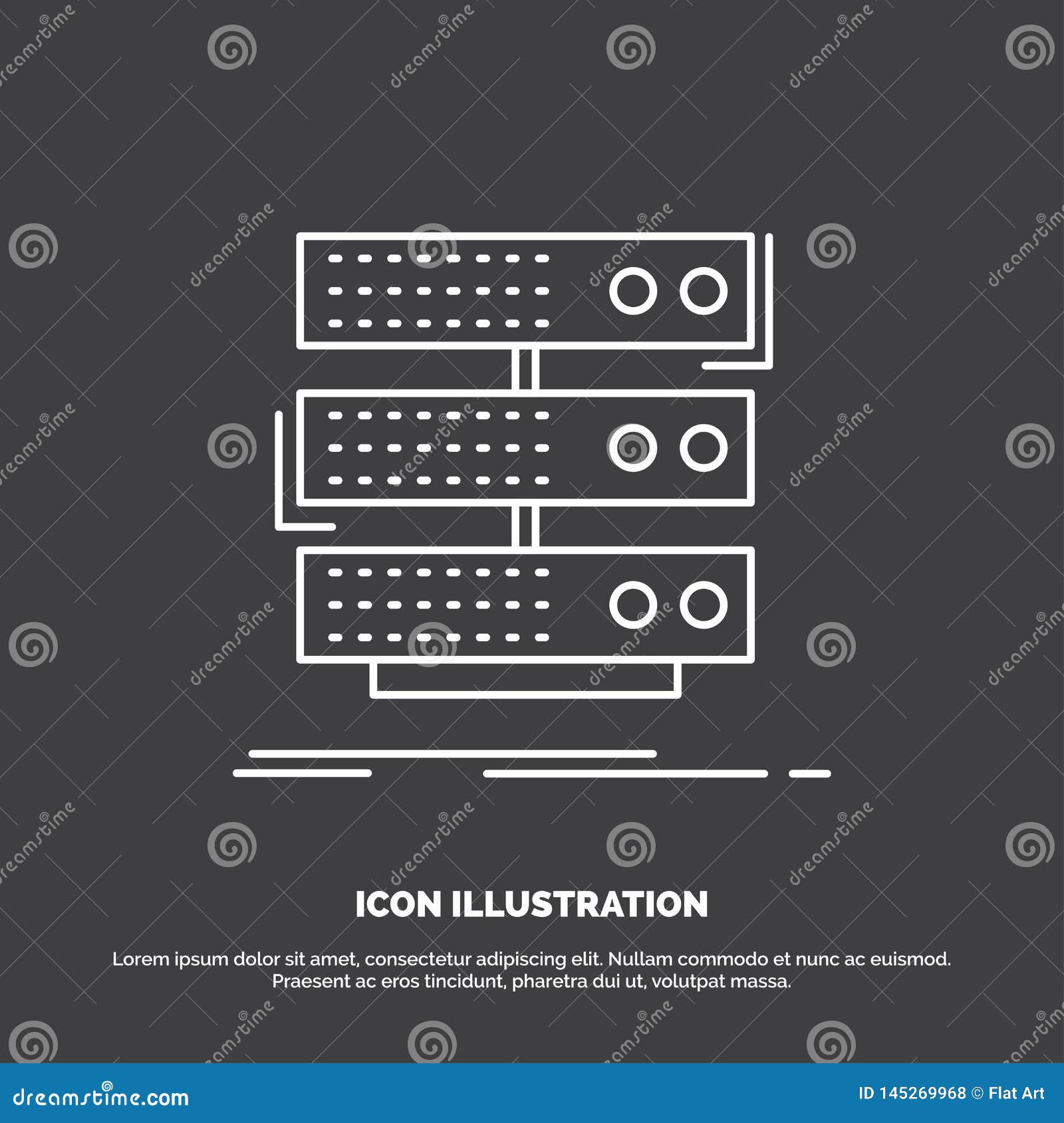 Server Storage Rack Database Data Icon Line Vector Symbol For Ui And Ux Website Or Mobile
