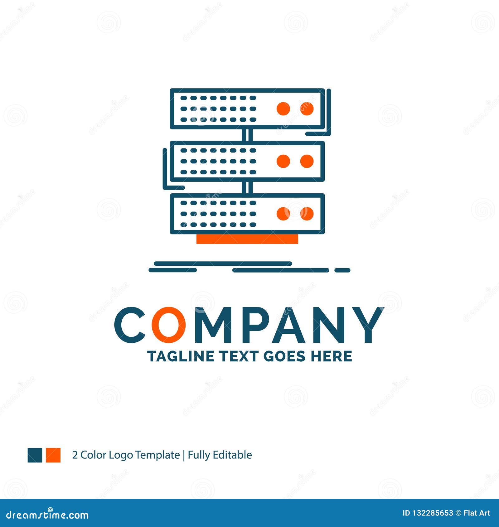 Server, Storage, Rack, Database, Data Logo Design. Blue and Oran Stock ...