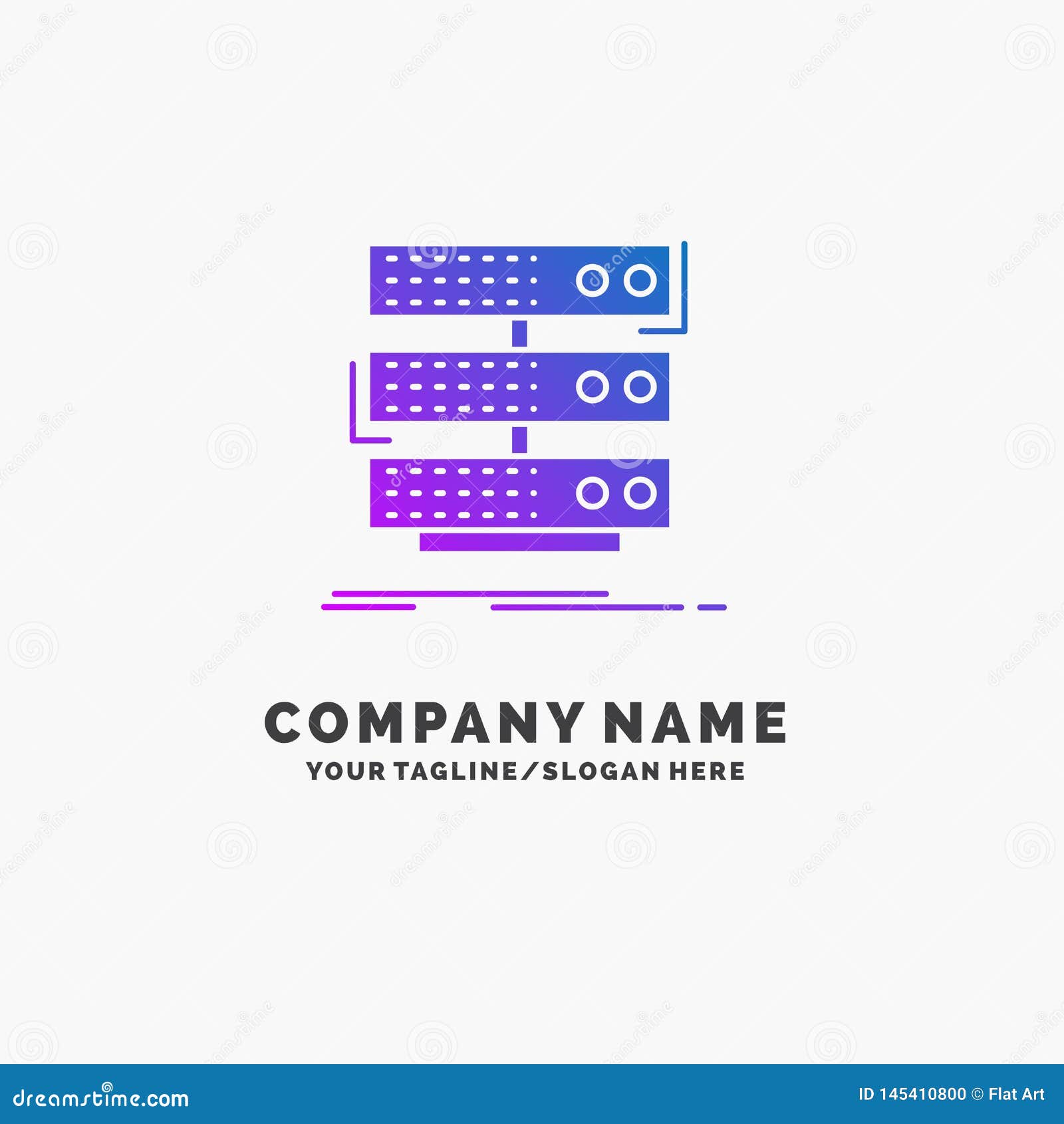 Server, Storage, Rack, Database, Data Purple Business Logo Template ...