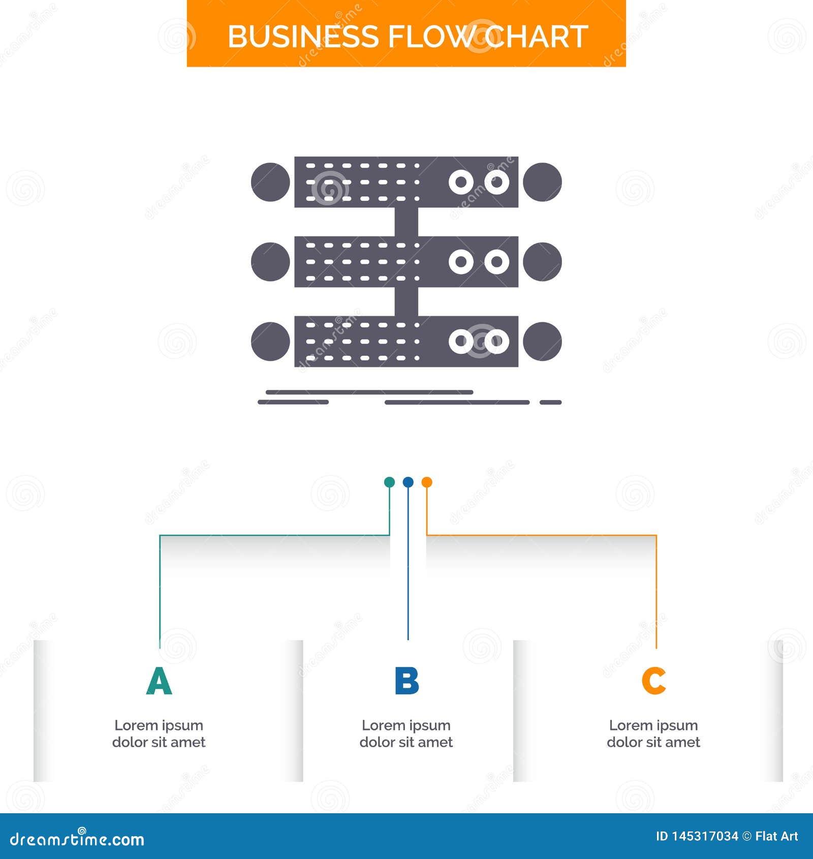 Server, Structure, Rack, Database, Data Business Flow Chart Design with ...