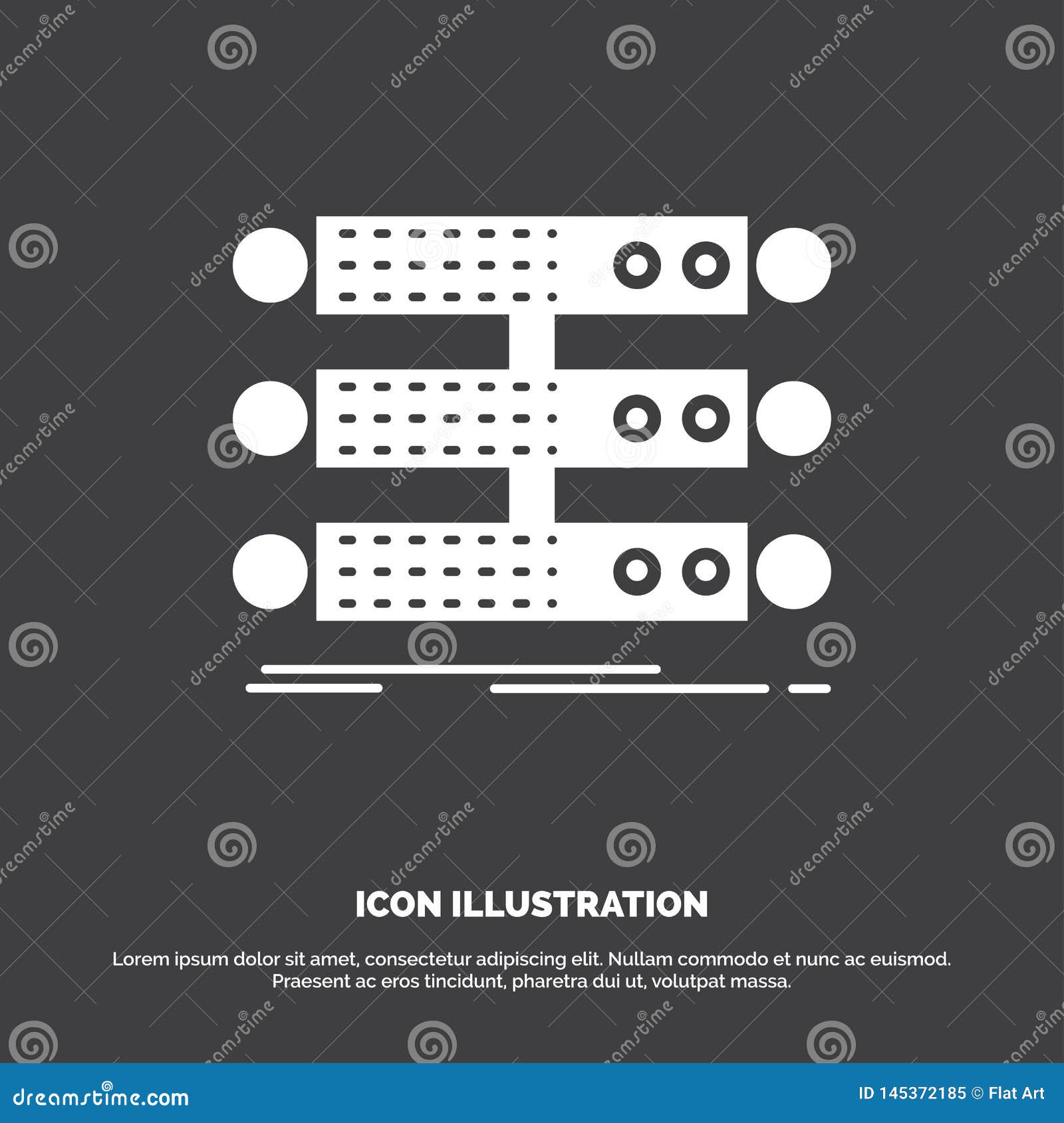 Server, Structure, Rack, Database, Data Icon. Glyph Vector Symbol for UI and UX, Website or ...
