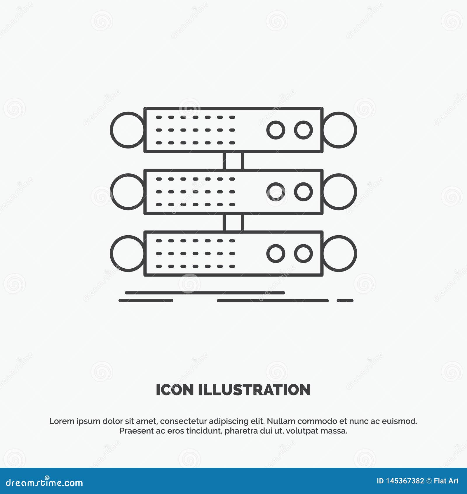Server, Structure, Rack, Database, Data Icon. Line Vector Gray Symbol ...
