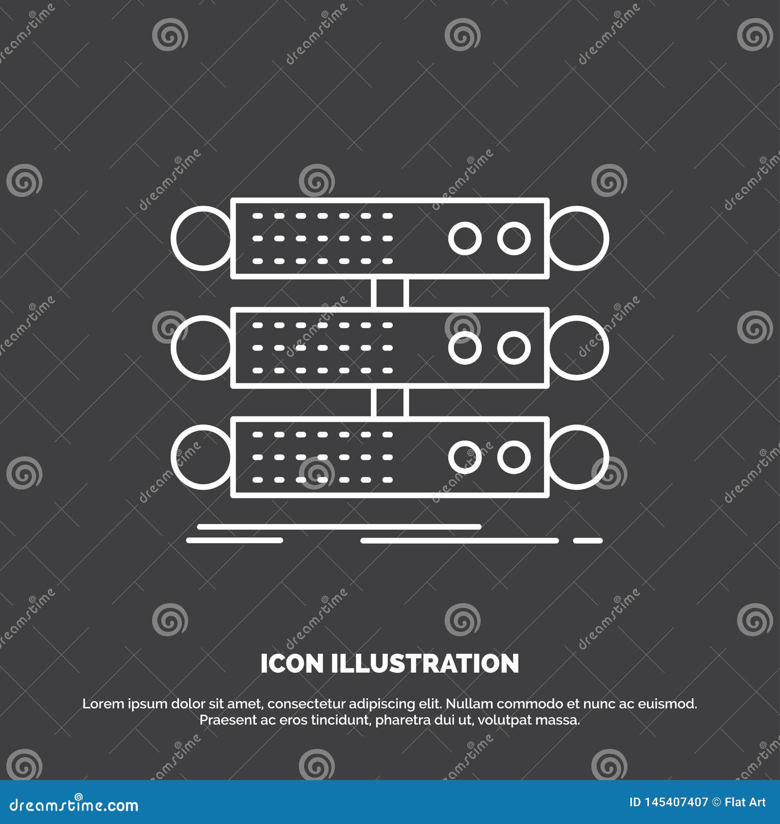 Server Structure Rack Database Data Icon Line Vector Symbol For Ui And Ux Website Or