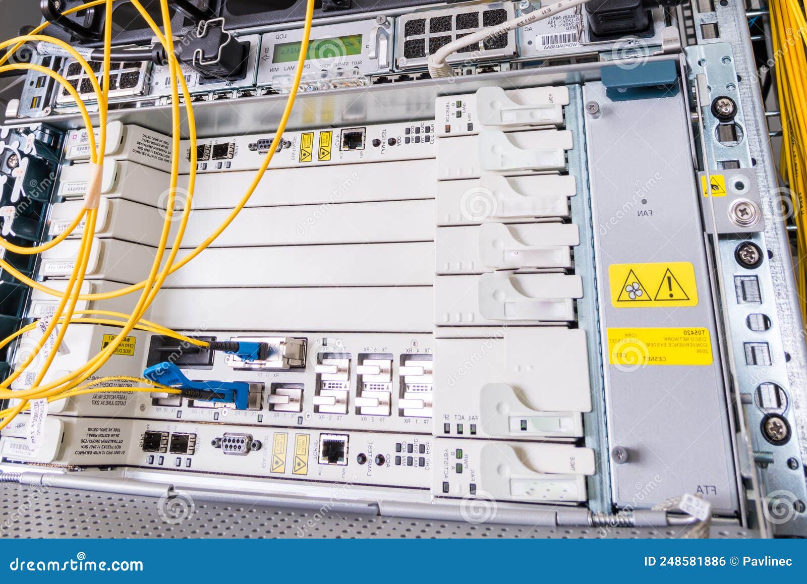 Server Switch and Fiber Optic Cables Stock Photo - Image of modern ...