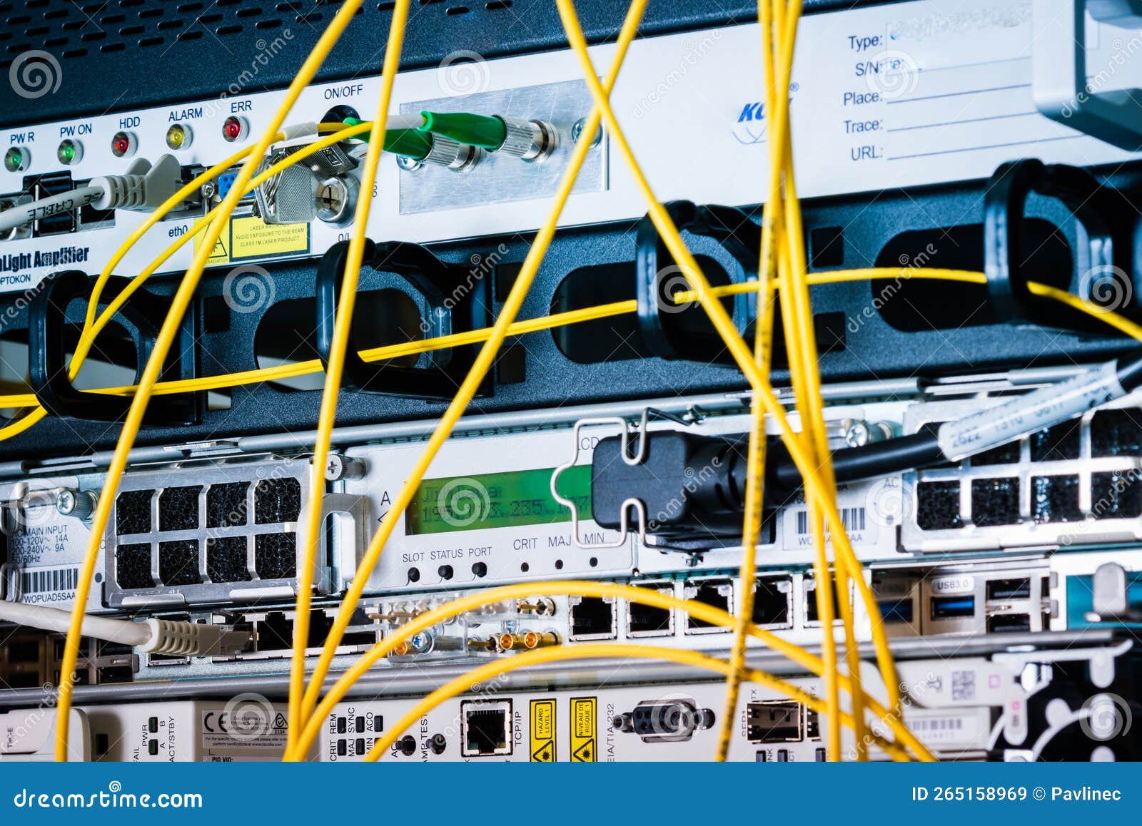 Server Switch and Fiber Optic Cables Stock Image - Image of internet ...