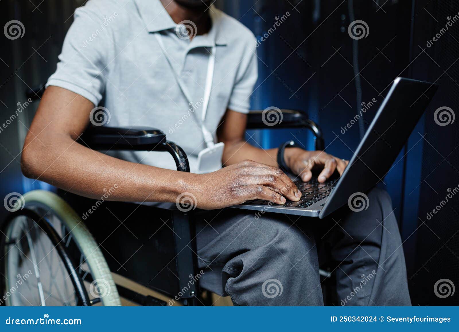 Server Technician with Disability Stock Photo - Image of businessman ...