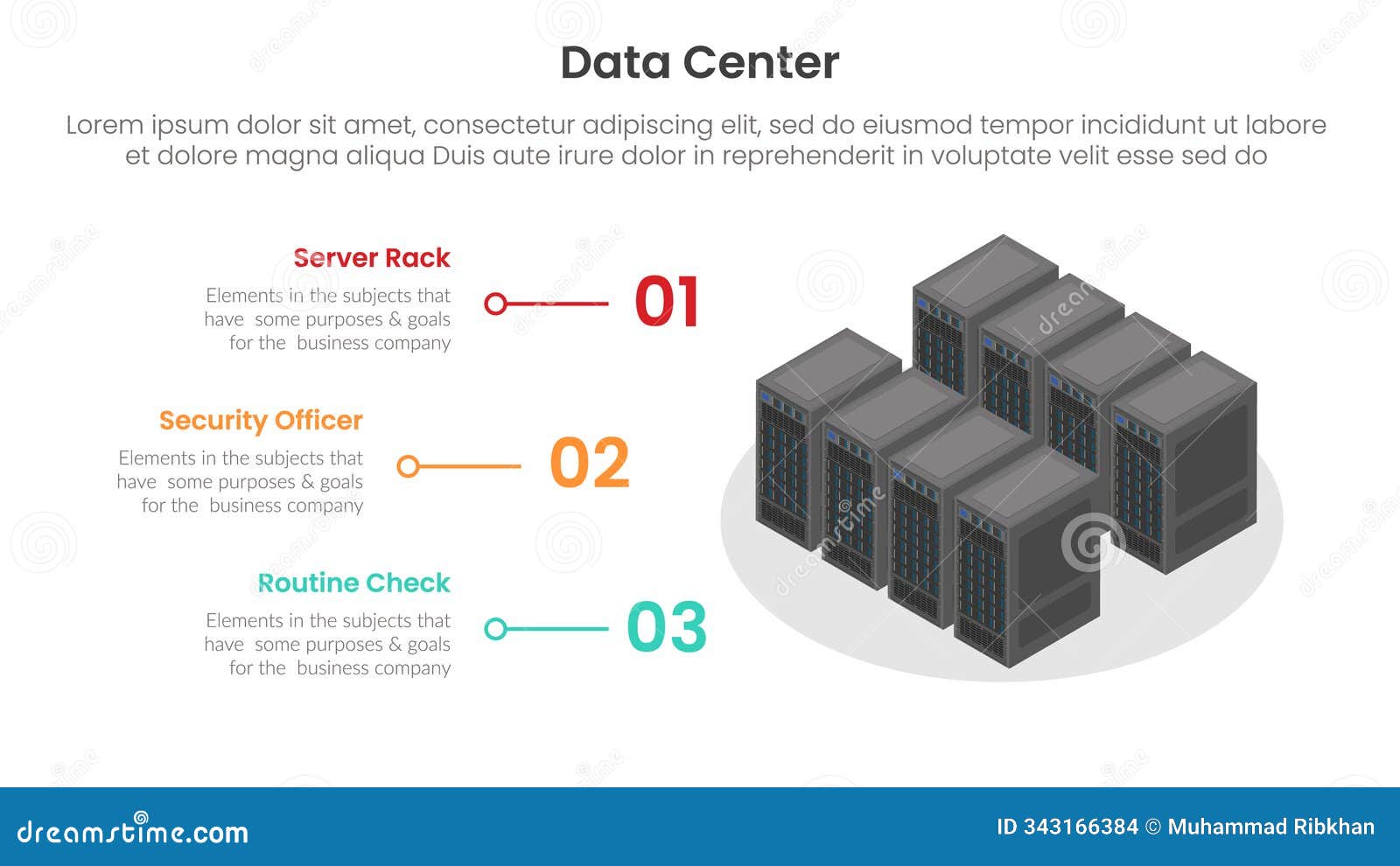 Server Technology Infographic Template Banner with Isometric Data ...